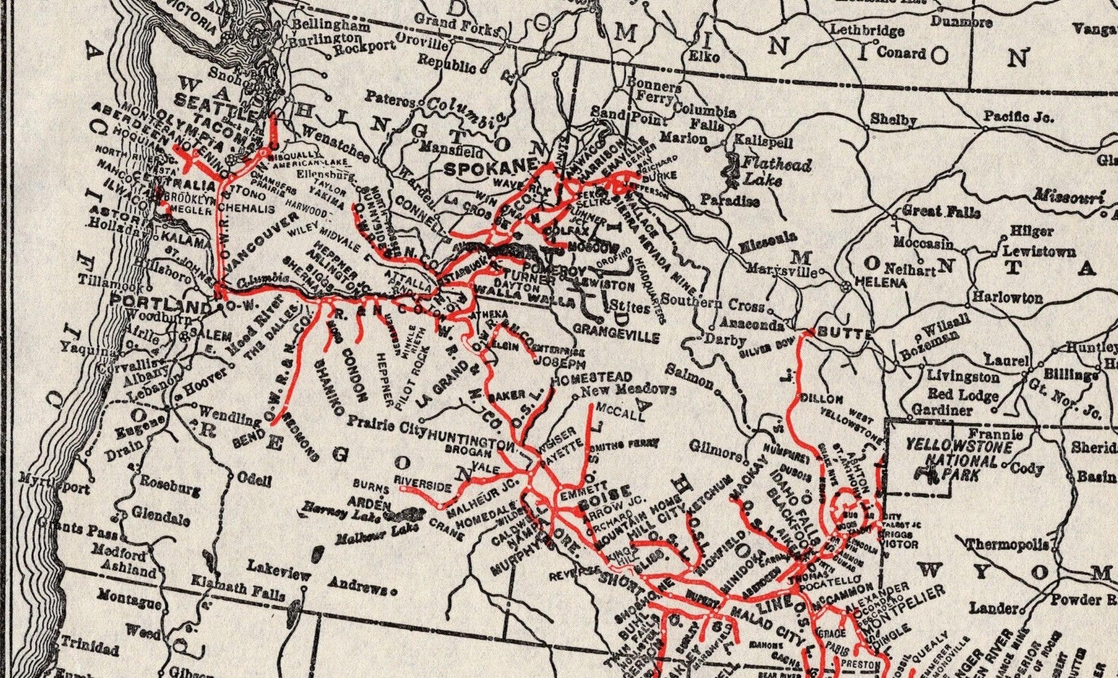 1928 Antique Union Pacific Railroad System Map Union Pacific - Etsy Canada
