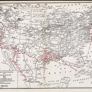 1922 Antique SOUTHERN PACIFIC Lines Railroad Map Southern Pacific ...