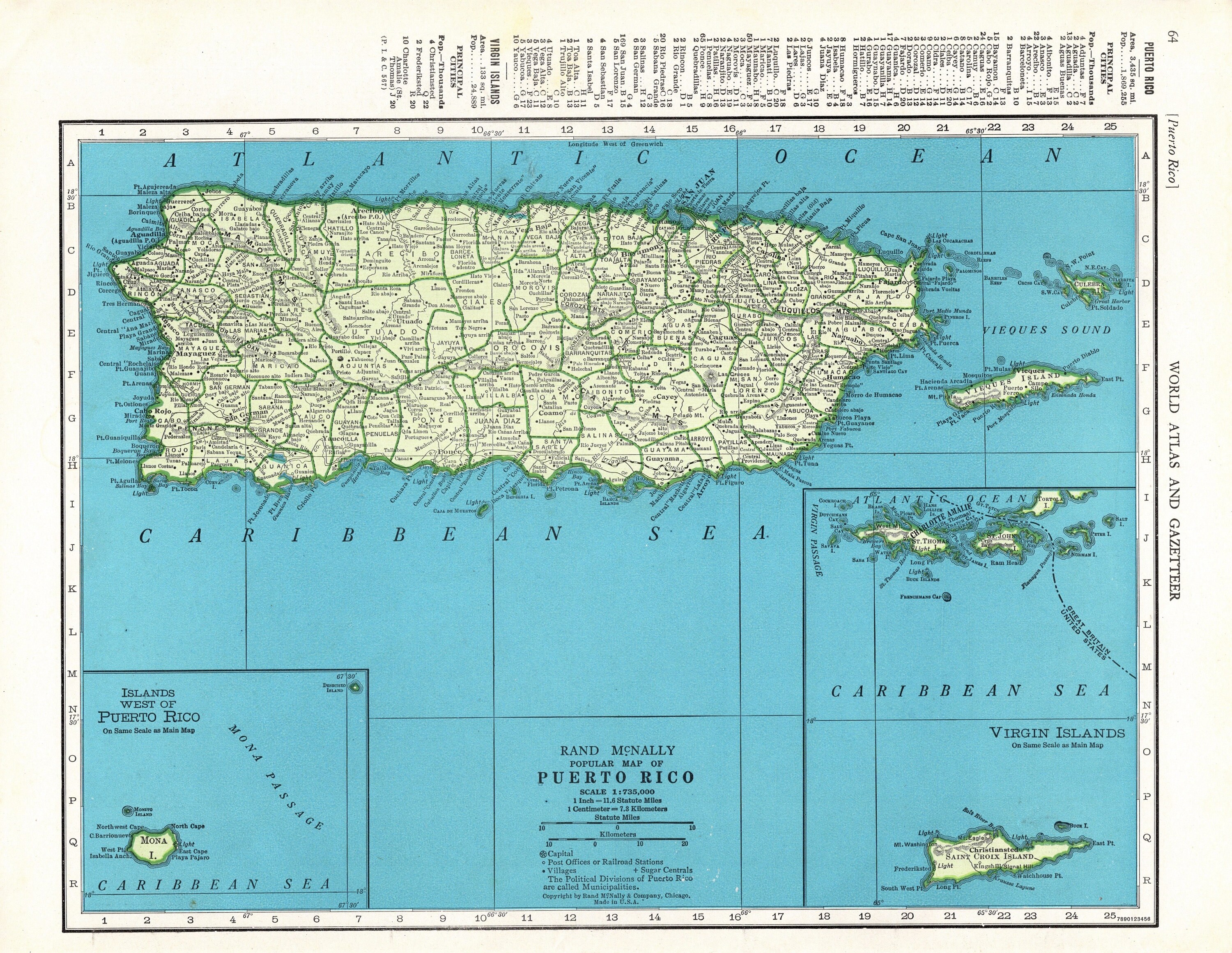 1942 Vintage PUERTO RICO Map Antique Map of Puerto Rico | Etsy