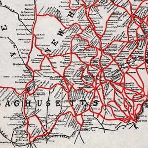 1924 Antique BOSTON and MAINE Railroad Map Vintage B & M Railroad Map ...