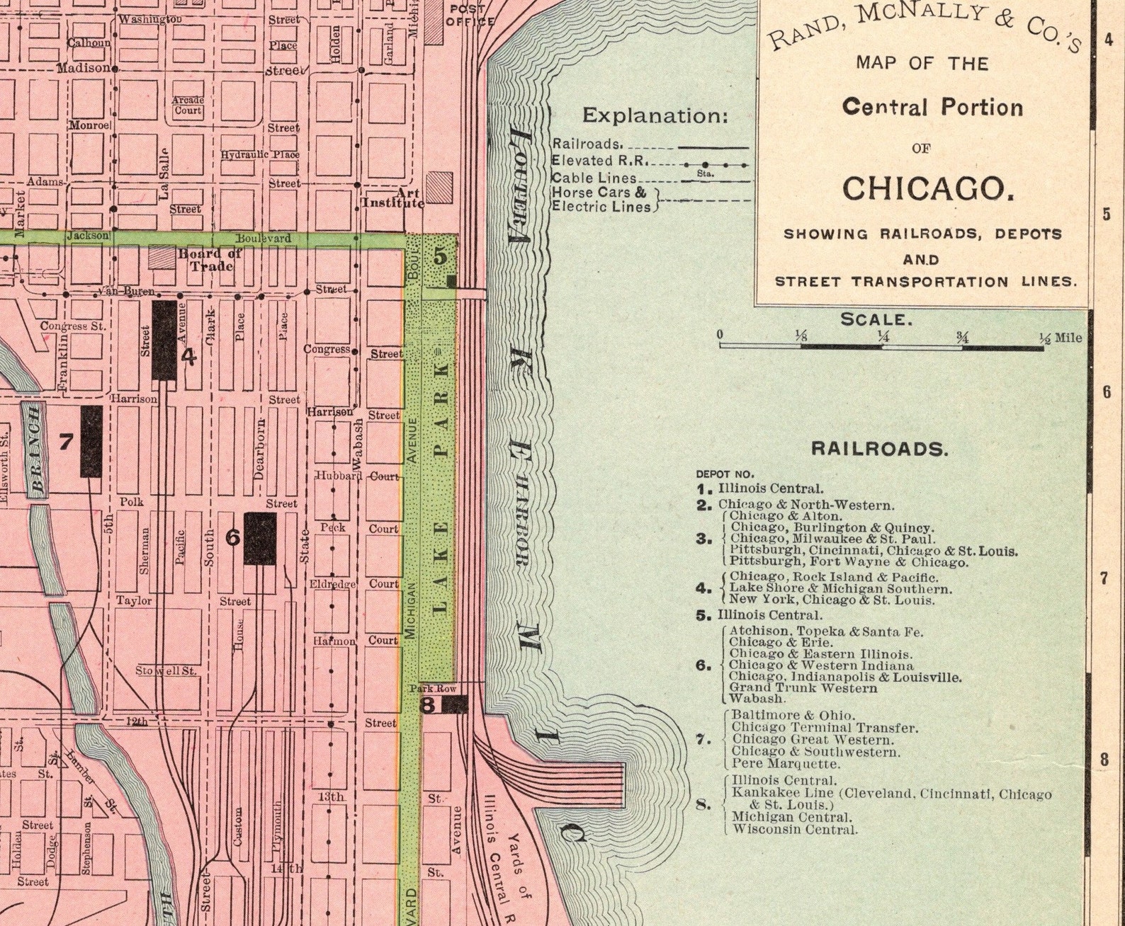 1901 Antique CHICAGO Street MAP of Chicago Illinois City Map - Etsy