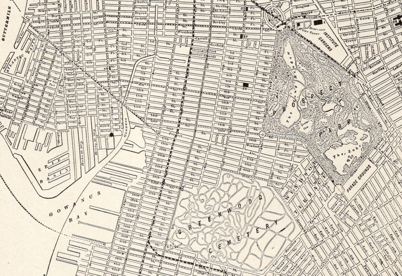 1927 Antique BROOKLYN Street Map of Brooklyn New York City Map - Etsy