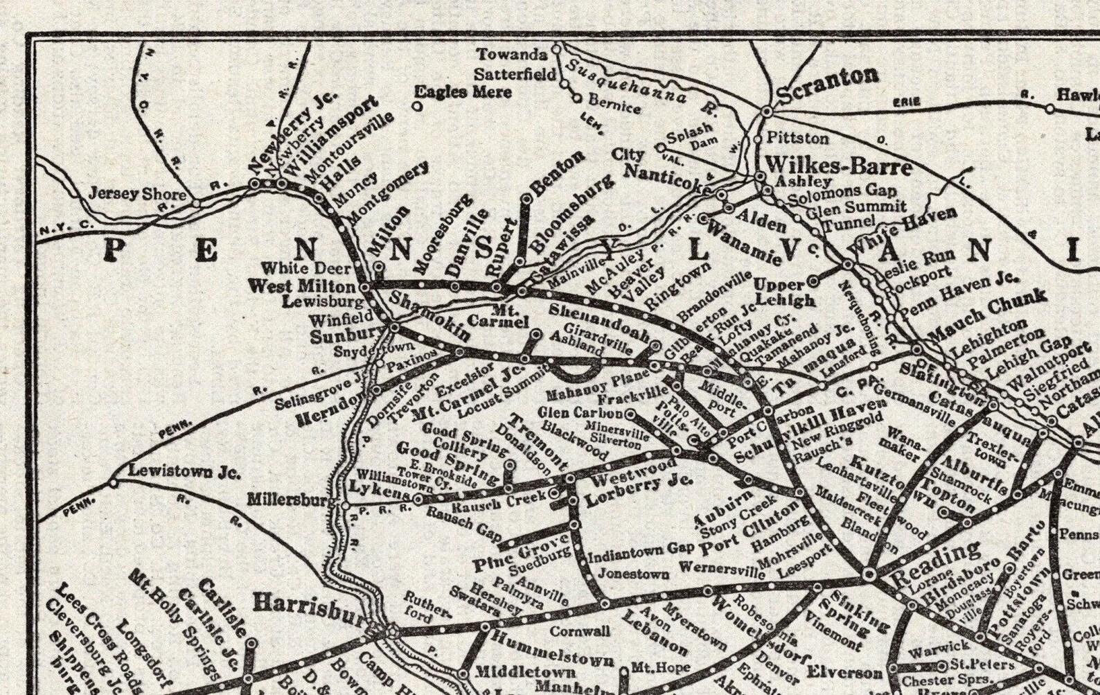 1948 Antique READING RAILWAY Map Vintage Reading Railroad Map - Etsy