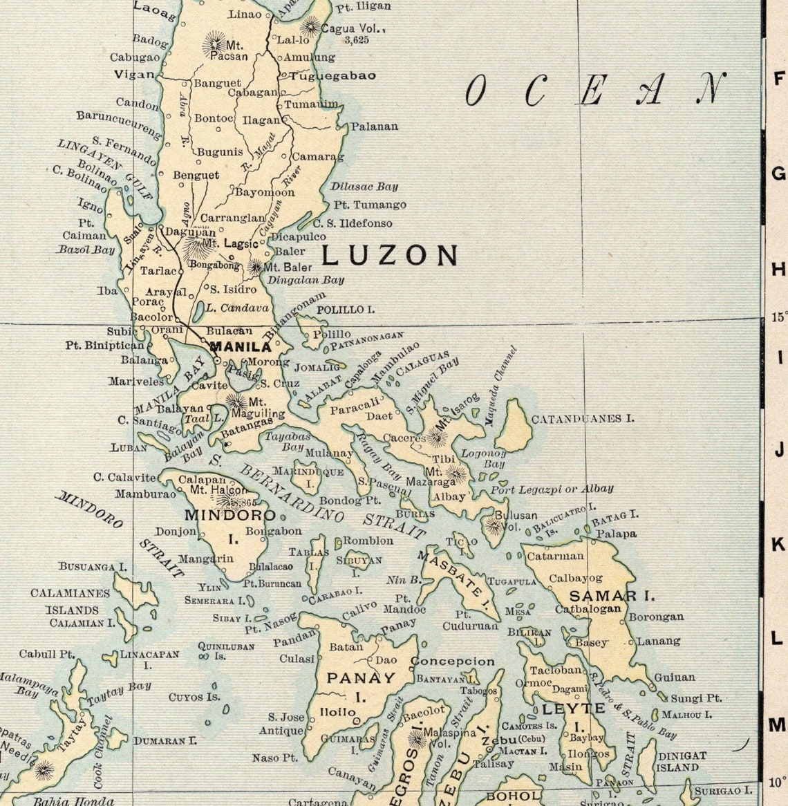 1898 Antique PHILIPPINES Map of the Philippine Islands Wall | Etsy