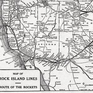 1938 Antique Rock Island Lines Railway System Map Rock Island Railroad ...
