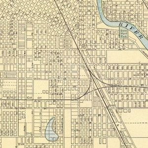 1900 Antique MINNEAPOLIS Street Map George Cram Minneapolis City Map ...