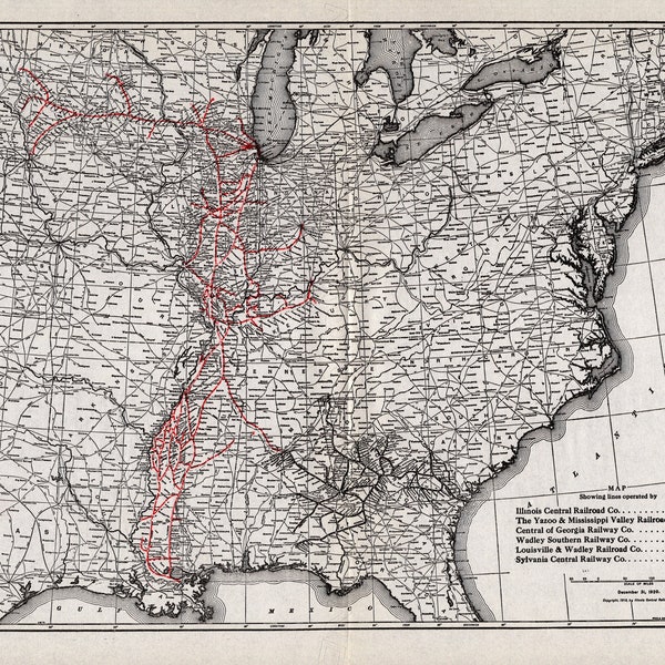 Antique Map of Central Valley - Etsy