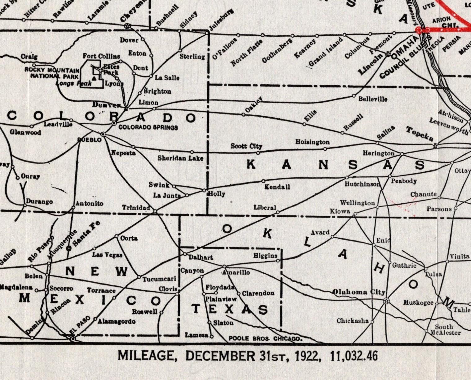 1923 Antique Chicago Milwaukee St Paul and Pacific Railroad Map Vintage ...