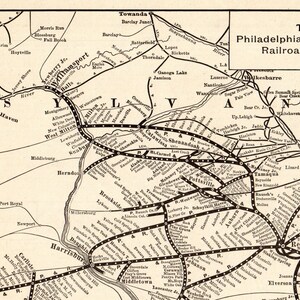 1911 Antique PHILADELPHIA and READING RAILROAD Map Gallery | Etsy