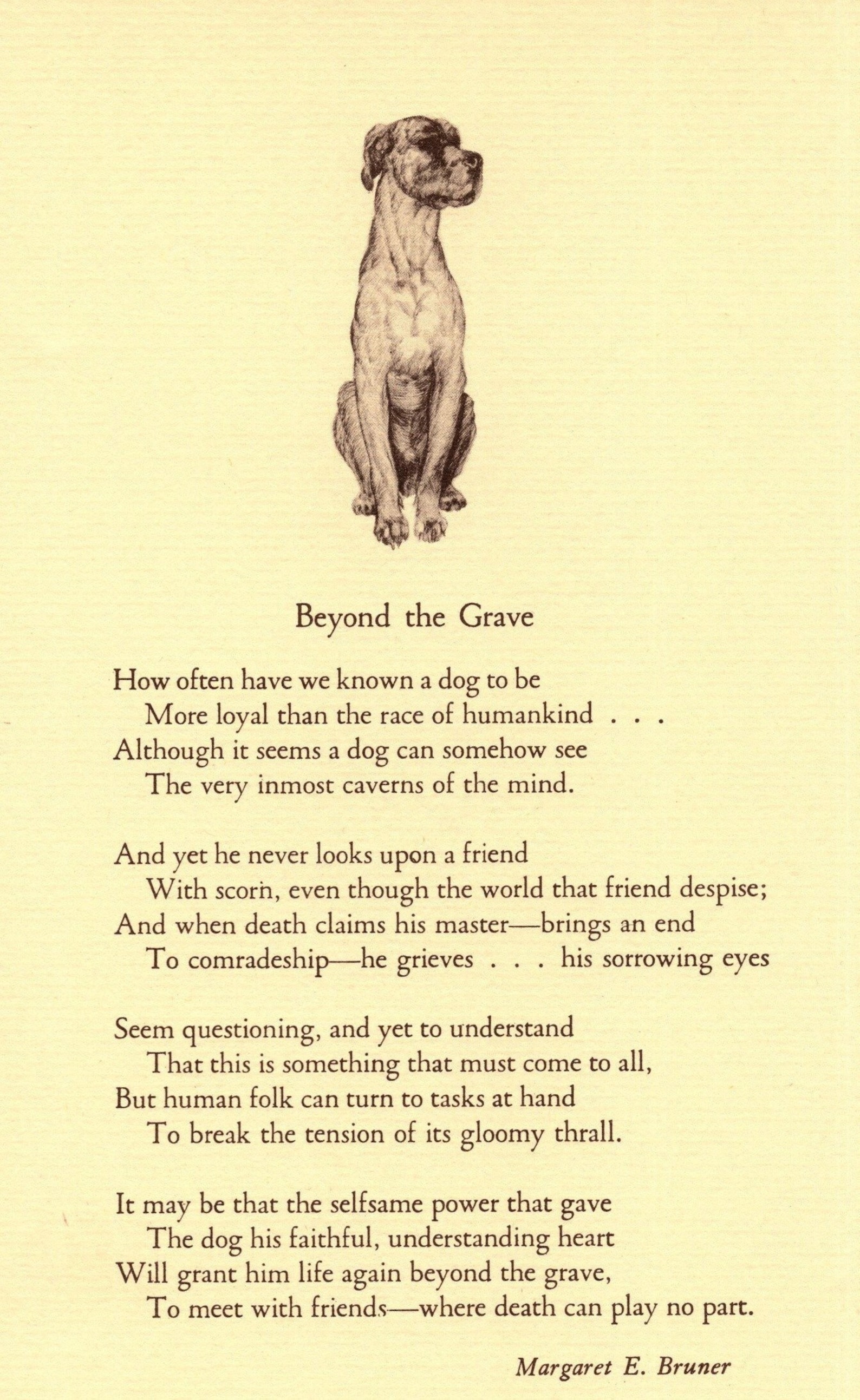 1940s Vintage Dog Poem Poetry Print Dog Ode Memorial Print - Etsy