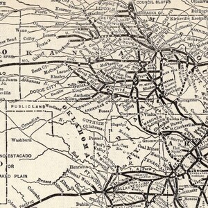 1905 Antique Missouri Pacific Railway Map St Louis Iron Mountain ...