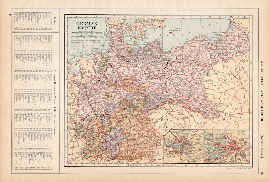 1914 Antique Germany Map of the German Empire Map Wall Decor Germany ...