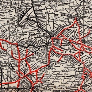 1923 Antique Louisville and Nashville Railroad System Map L and N ...