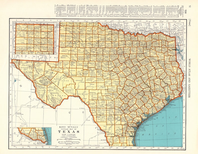 1940 Vintage TEXAS State Map Atlas Map of Texas Gallery Wall - Etsy