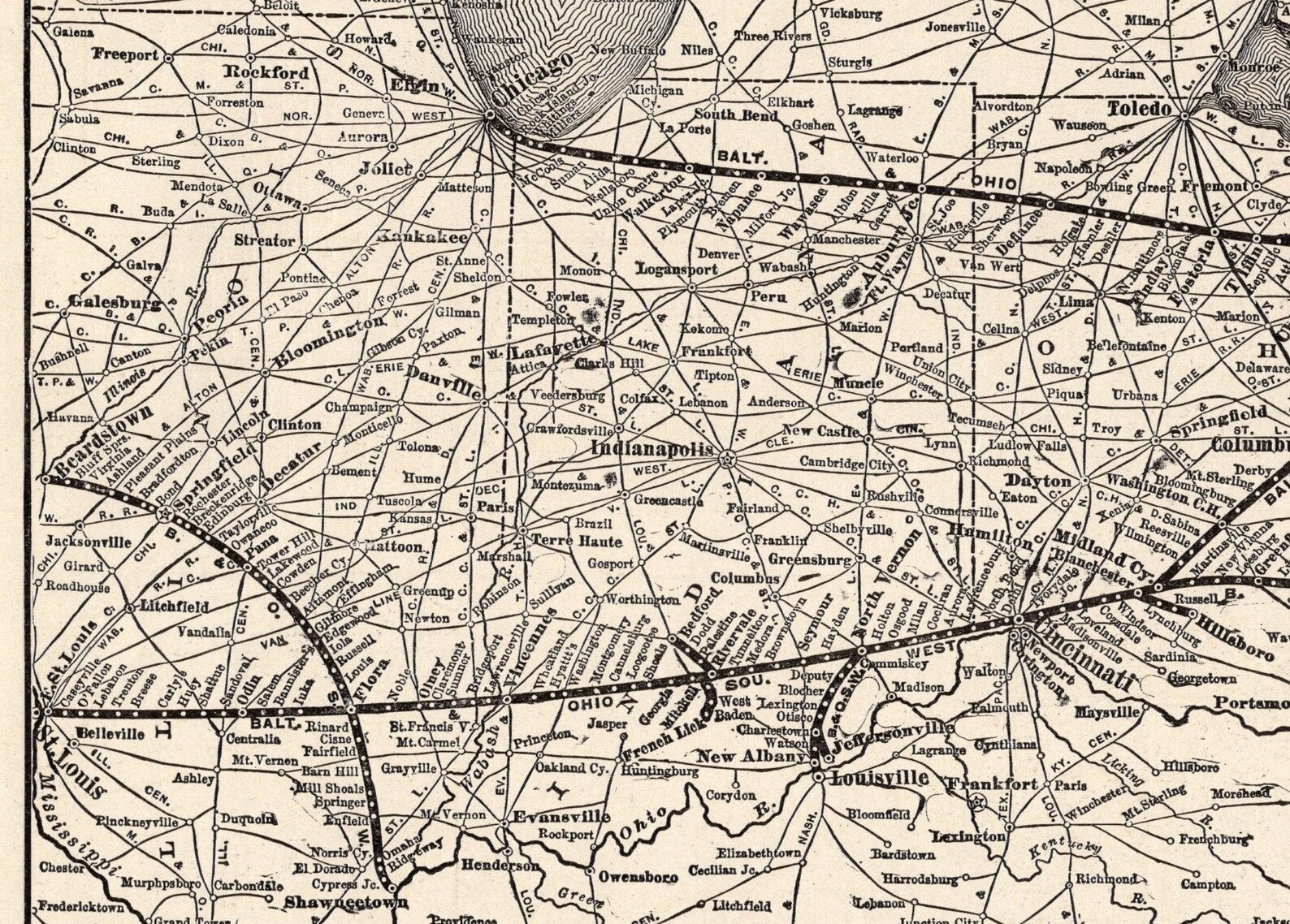 1914 Antique B & O RAILROAD Map Baltimore and Ohio Railway Map | Etsy