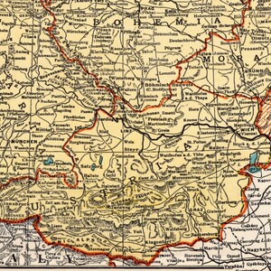 1941 Map of Germany Vintage 1940s Germany and Hungary Atlas Map Gallery ...