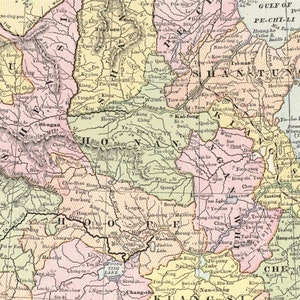 1889 Antique CHINA Map George Cram Atlas Map of China Gallery Wall ...