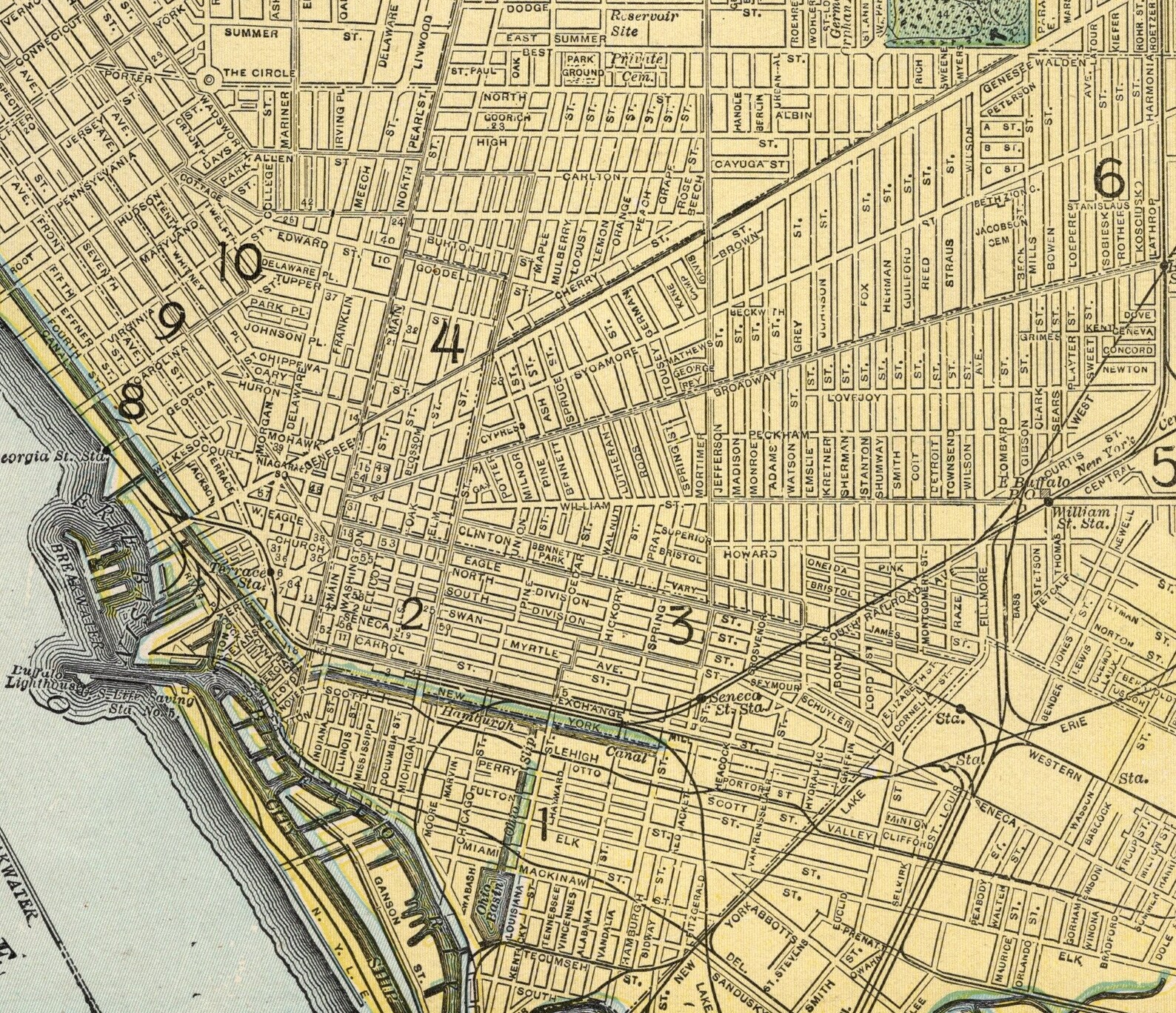 1897 Antique BUFFALO Street Map George Cram Buffalo New York - Etsy