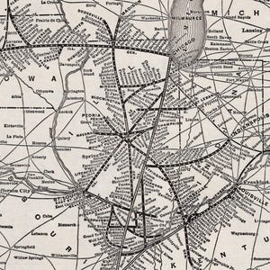 1928 Antique ILLINOIS CENTRAL Railroad Map Vintage Railway Map Wall Art ...