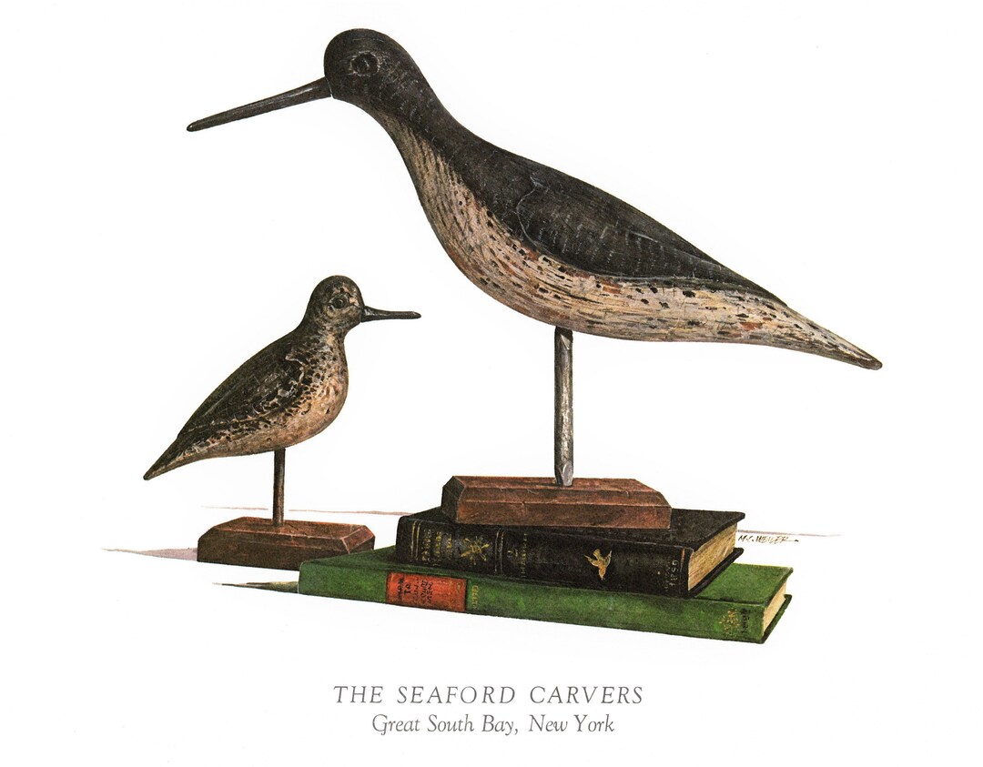 Seaford Carvers Shorebird Decoy Print Wall Art Decor Great South Bay NY ...