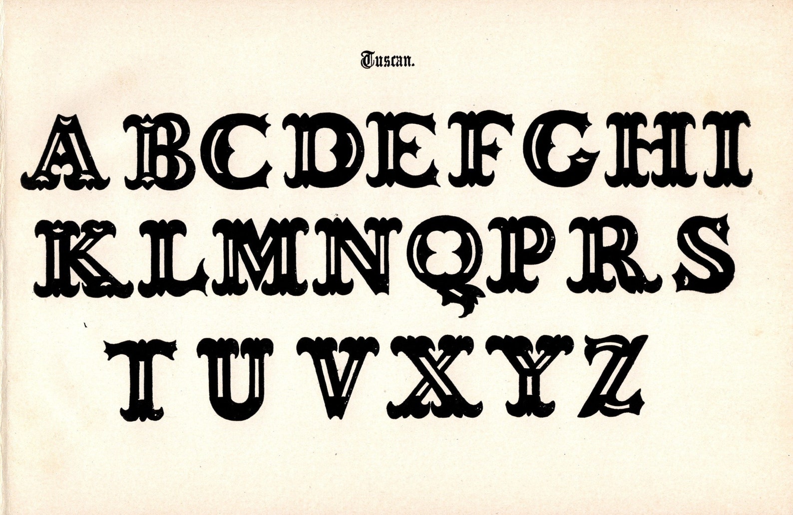 Antique Alphabet Print Tuscan Font Wall Art Decor 1906 ABC Signist ...