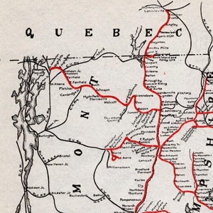 1924 Antique BOSTON and MAINE Railroad Map Vintage B & M Railroad Map ...