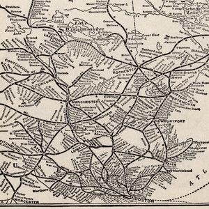1926 Antique BOSTON and MAINE Railroad Map Vintage B & M - Etsy