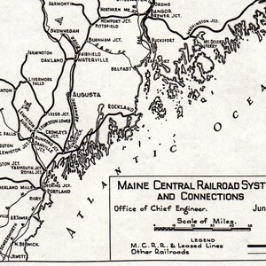 1938 Antique Maine Central Railroad System Map Maine Central | Etsy