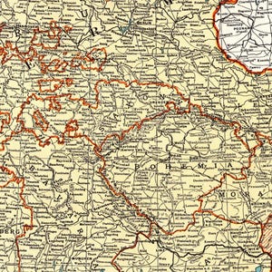 1940 Map of Germany Vintage 1930s Germany and Hungary Atlas Map Gallery ...