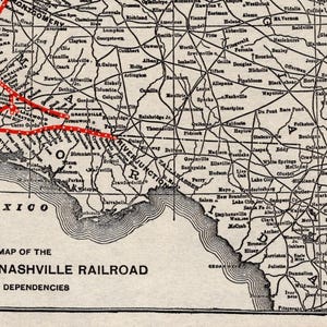 1923 Antique Louisville and Nashville Railroad System Map L and N ...