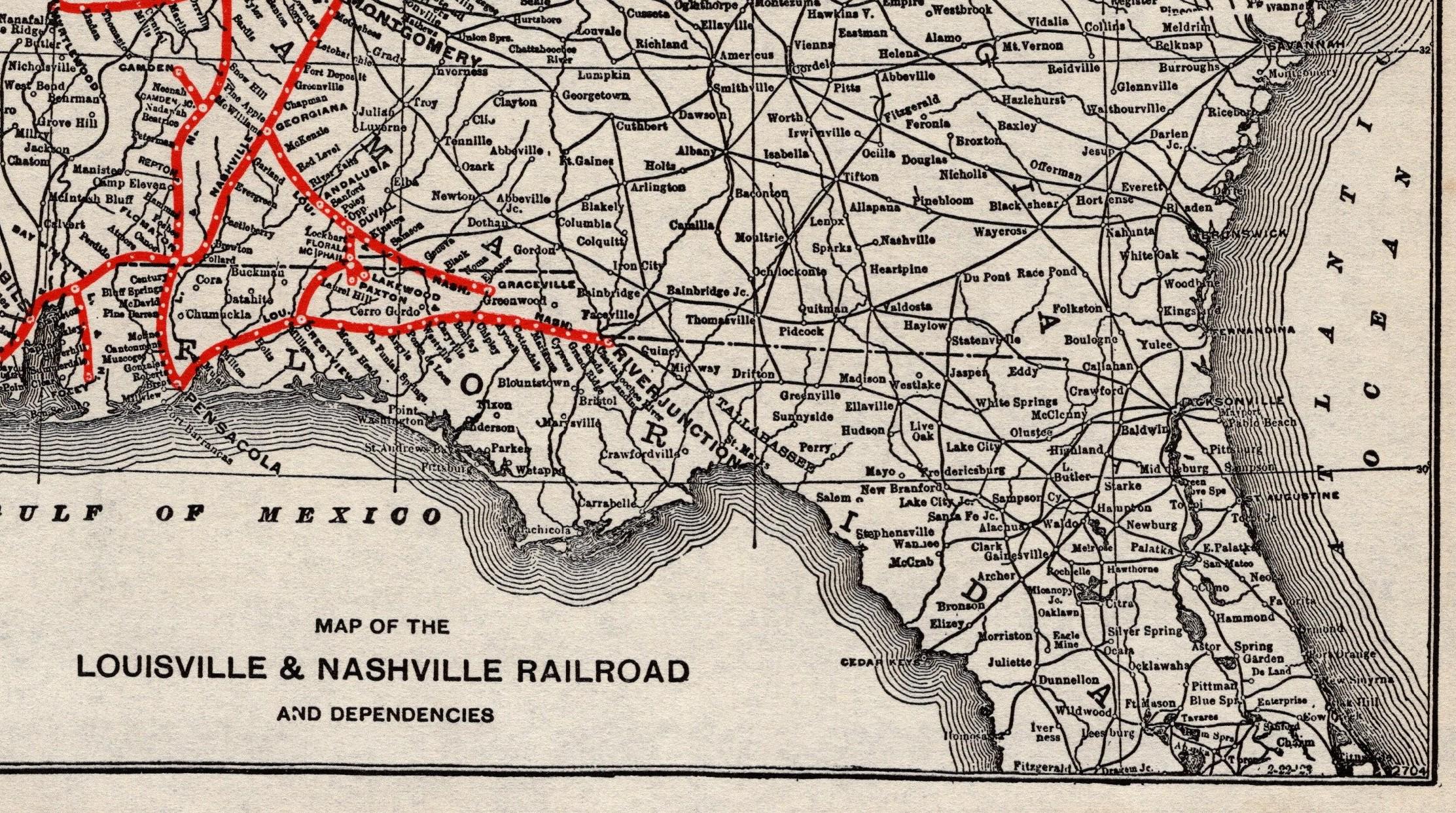 1923 Antique Louisville and Nashville Railroad System Map L and N ...
