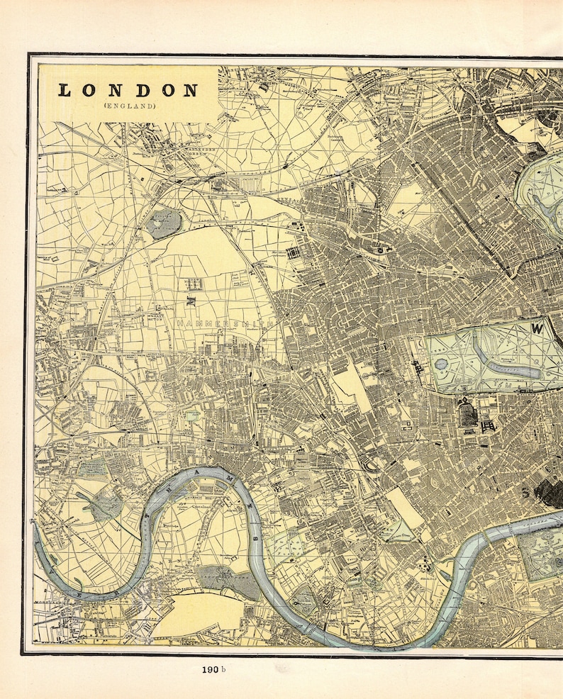 1899 Antique LONDON City MAP George Cram Street Map of London - Etsy