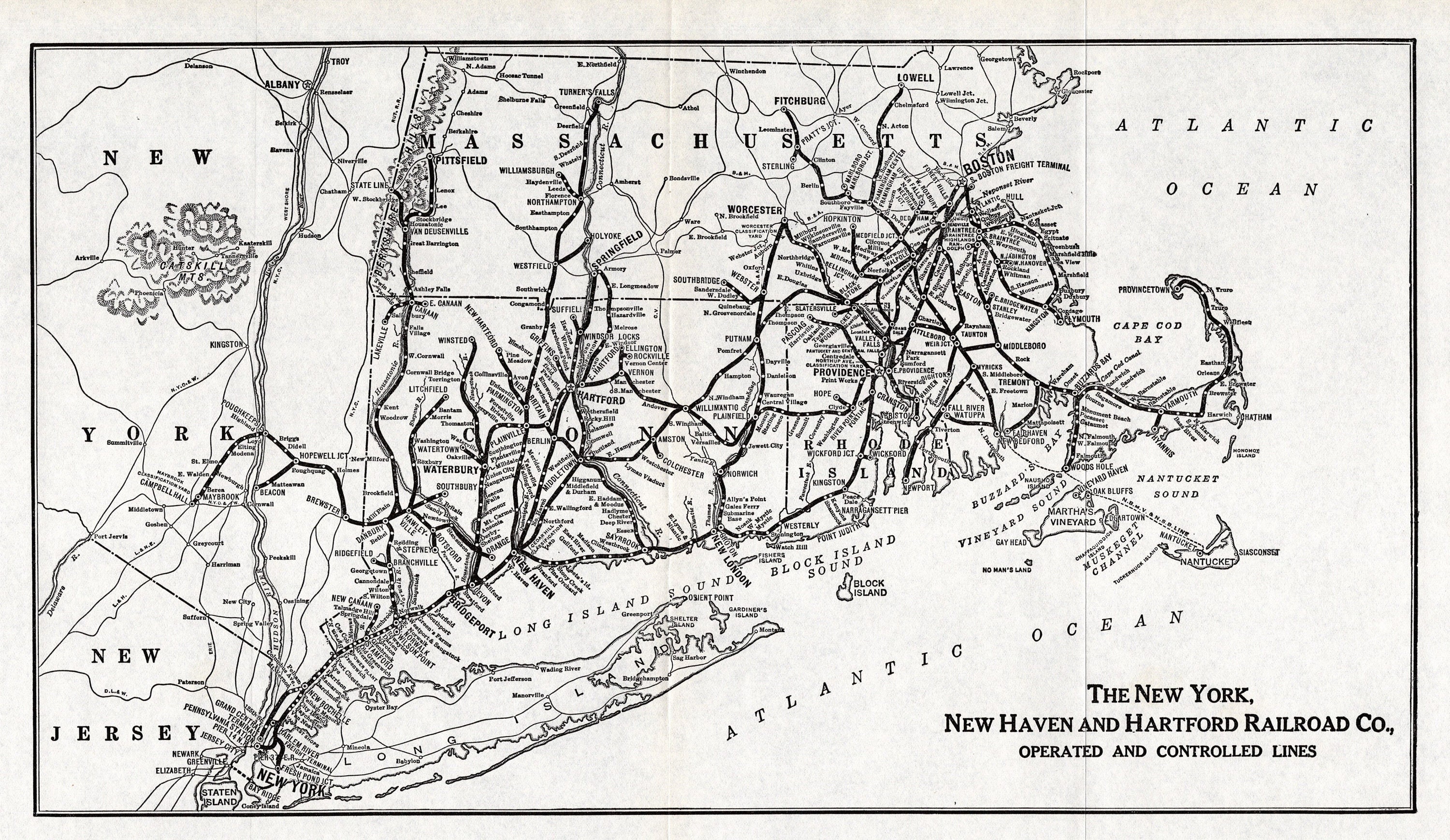 1940 Antique New York New Haven and Hartford Railroad Map - Etsy Canada