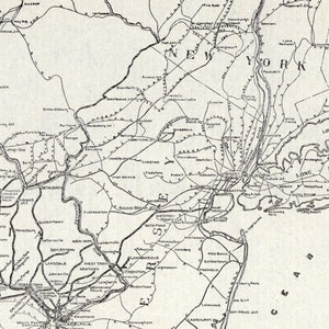 1944 Antique READING RAILWAY Map Vintage Reading Railroad Map Birthday ...
