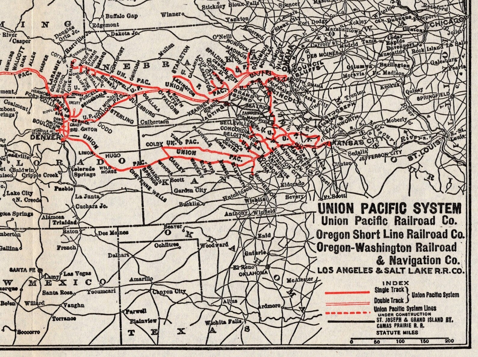 1928 Antique Union Pacific Railroad System Map Union Pacific - Etsy Canada
