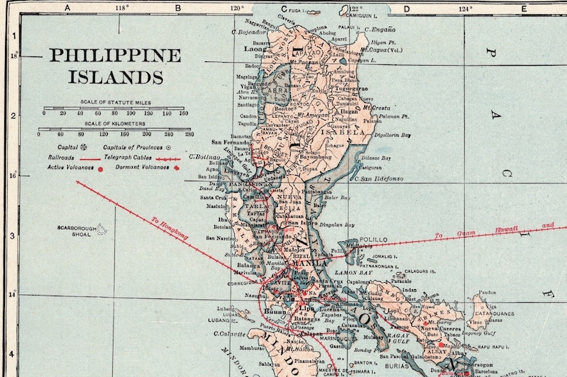 1921 Antique PHILIPPINES Map Vintage Map of the Philippine - Etsy