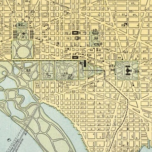 1894 Antique WASHINGTON DC Street Map George Cram Atlas City Map of ...