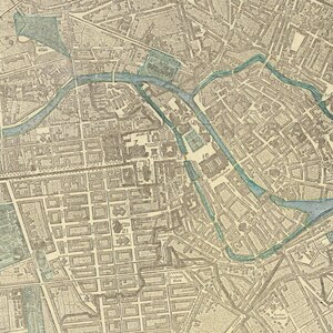1900 Antique Berlin Germany City Map Wall Decor George Cram Street Map ...