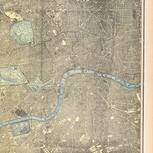 1899 Antique LONDON City MAP George Cram Street Map of London England ...