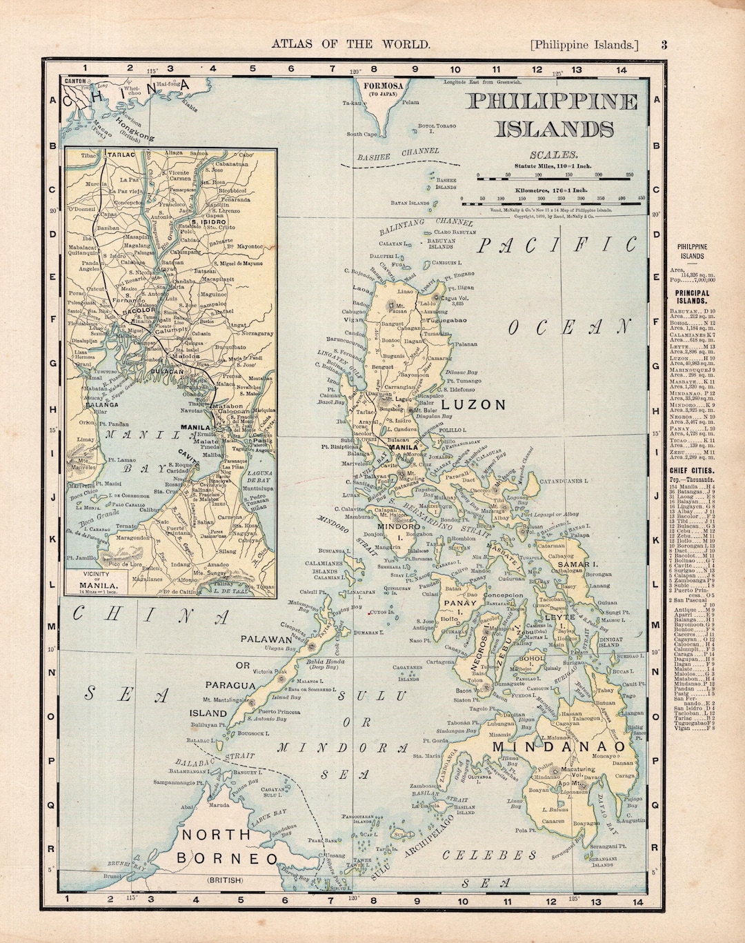1898 Antique PHILIPPINES Map of the Philippine Islands Gallery Wall ...