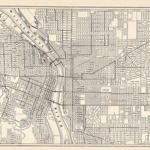 Antique Portland Map - Etsy