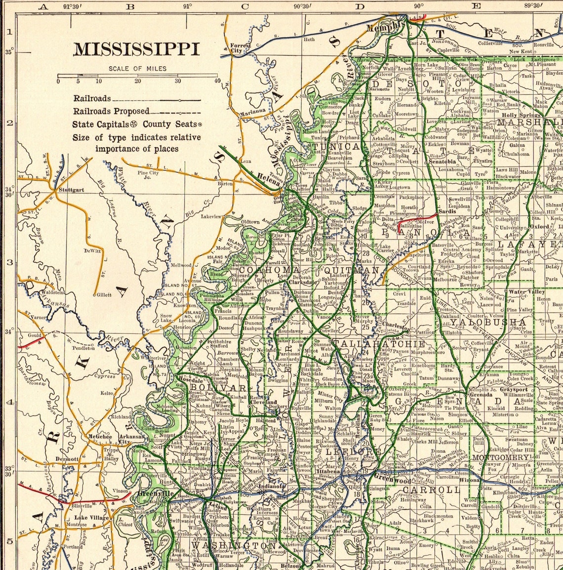 Mississippi Railroad Map