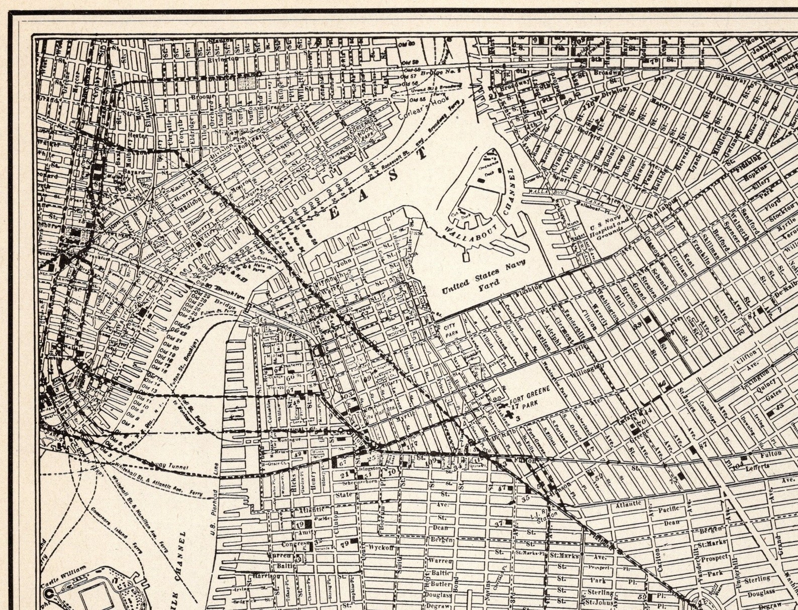 1927 Antique BROOKLYN Street Map of Brooklyn New York City Map - Etsy