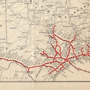 1915 Antique Southern Pacific Railroad System Map Southern Pacific ...