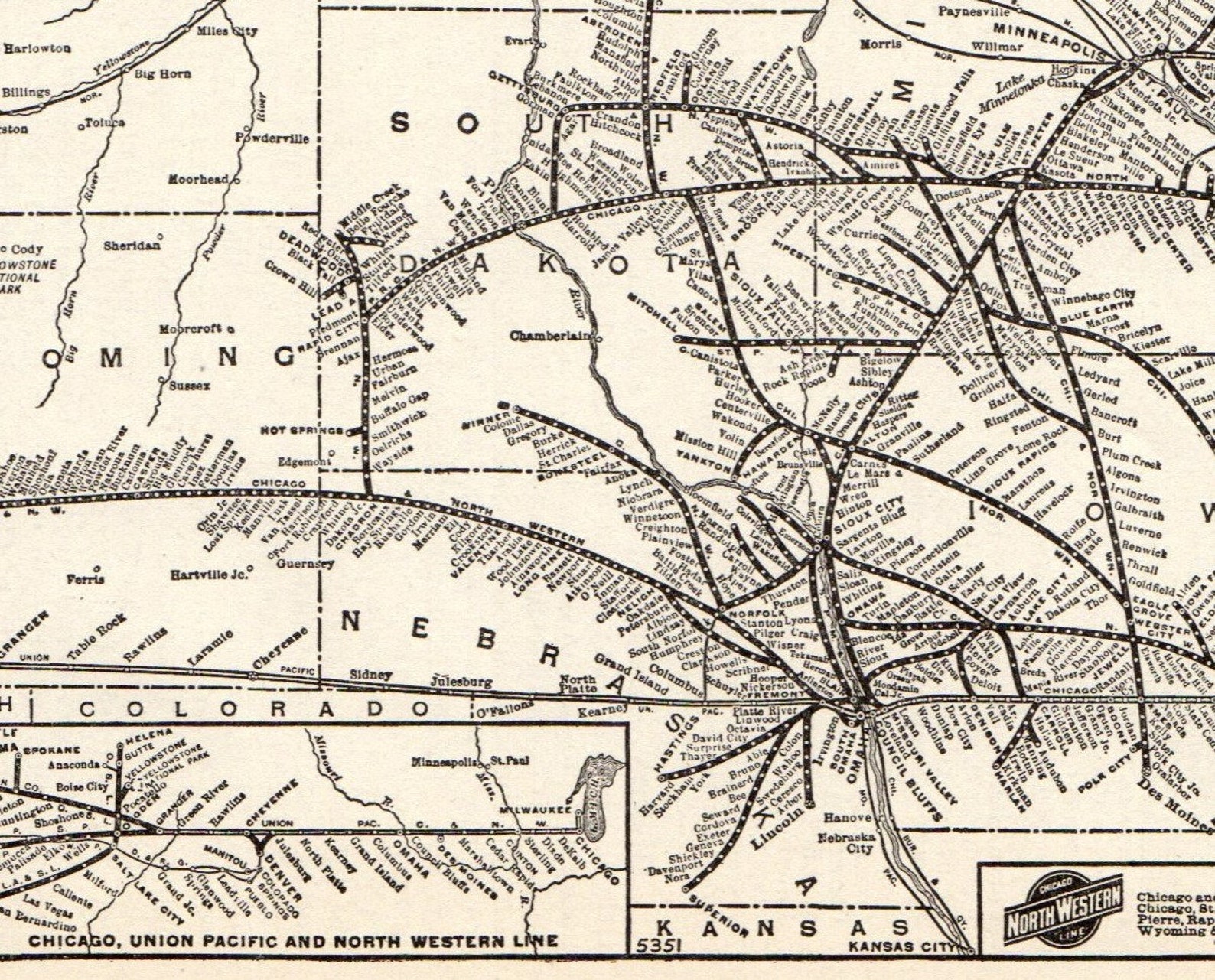 1914 Antique CHICAGO Northwestern RAILROAD Map Chicago | Etsy