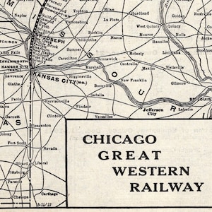 1942 Antique Chicago Great Western Railway Map Vintage Railroad Map ...