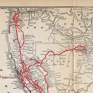 1915 Antique Southern Pacific Railroad System Map Southern - Etsy