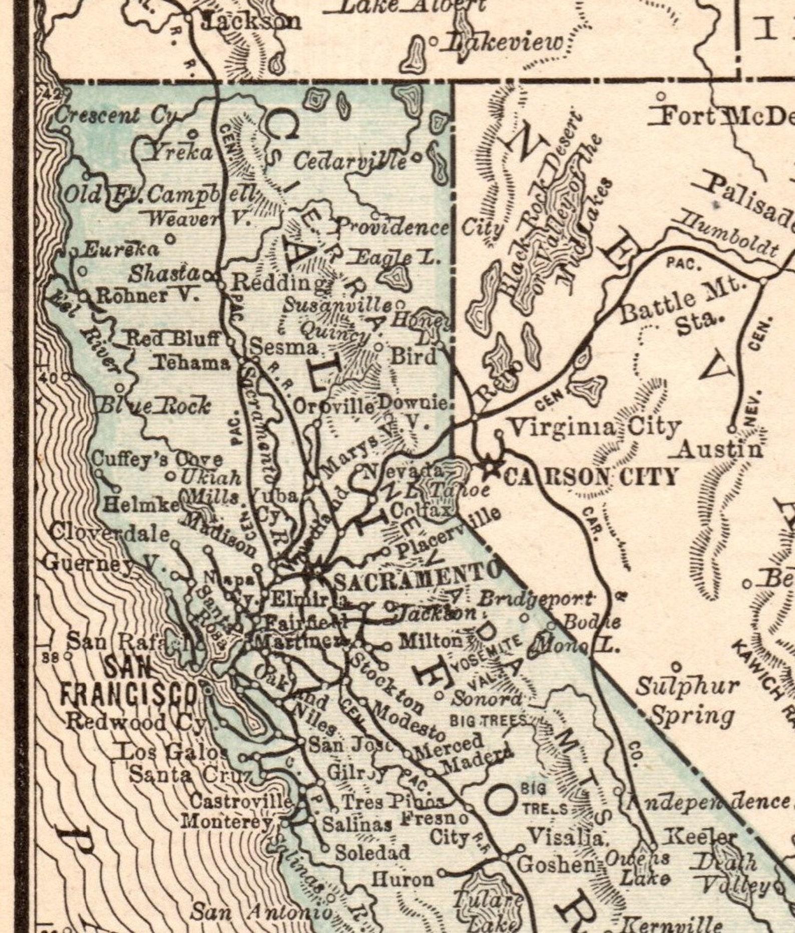1888 Tiny CALIFORNIA State Map Antique MINIATURE Map of - Etsy