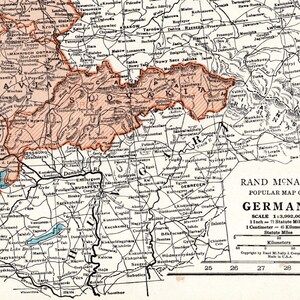 1944 Antique Map of GERMANY Vintage Germany Map Gallery Wall Travel ...