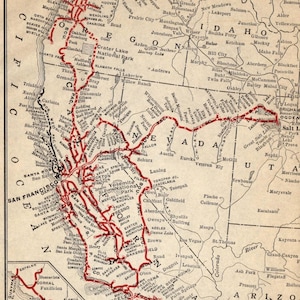 1915 Antique Southern Pacific Railroad System Map Southern Pacific ...